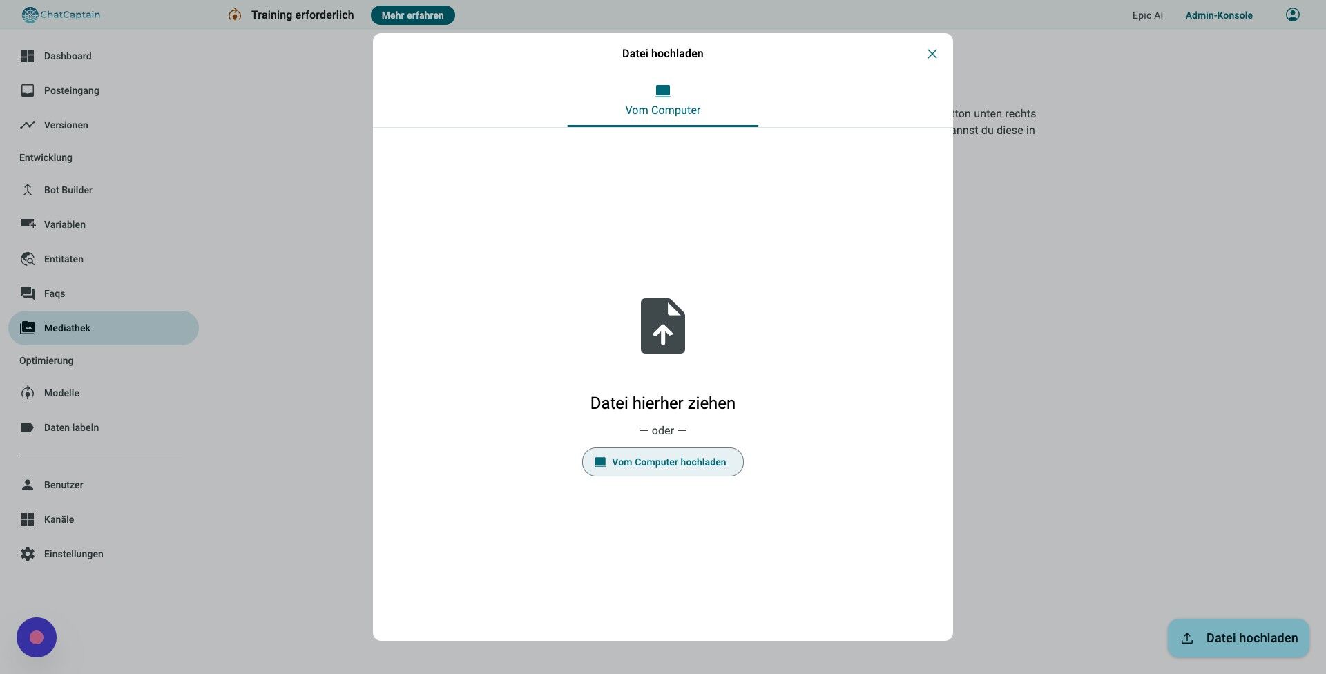 Mediathek - ChatCaptain Handbuch