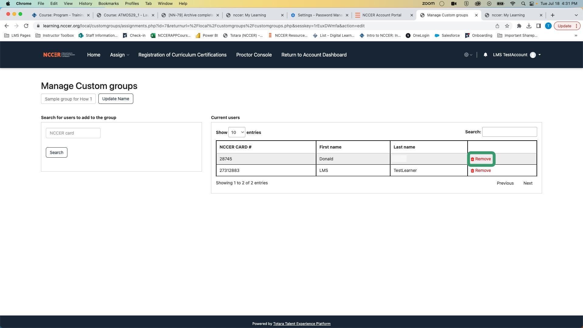 How to create, manage, and use a group of learners in the NCCER Learning Platform