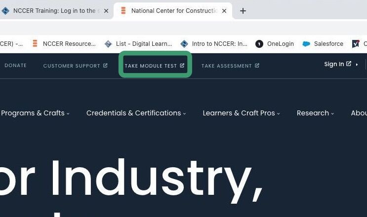 How to log in, start, and take a module test