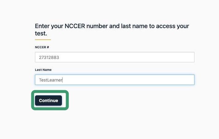 How to log in, start, and take a module test