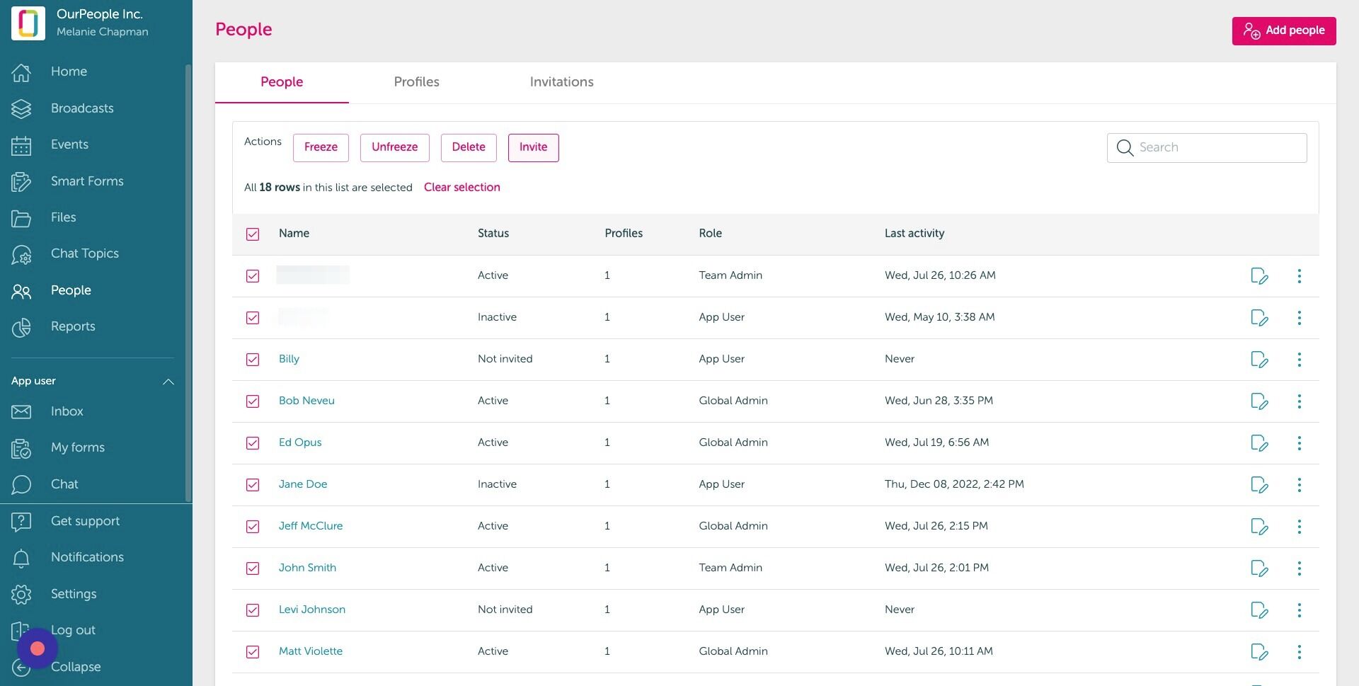 How to Invite People and Schedule Invitations – OurPeople