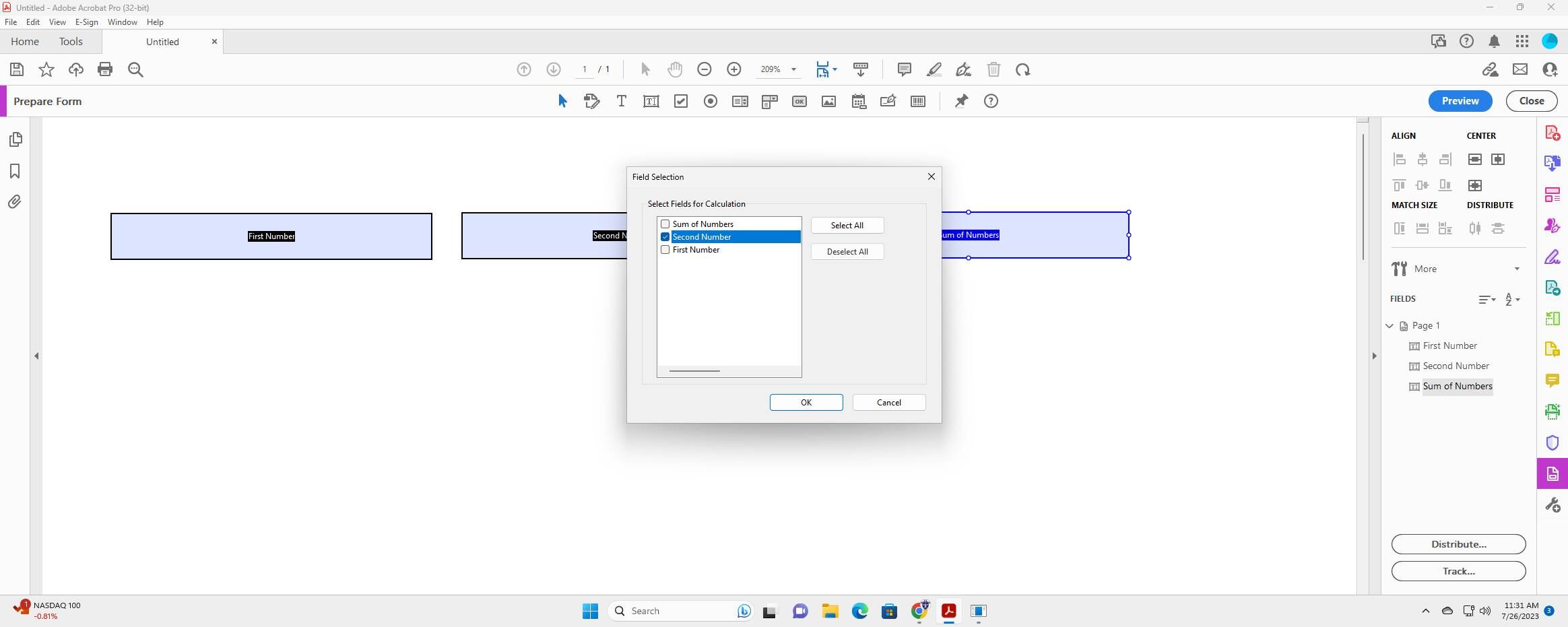 How To Create a Calculating Form in Adobe Pro – Odyssey Systems ...