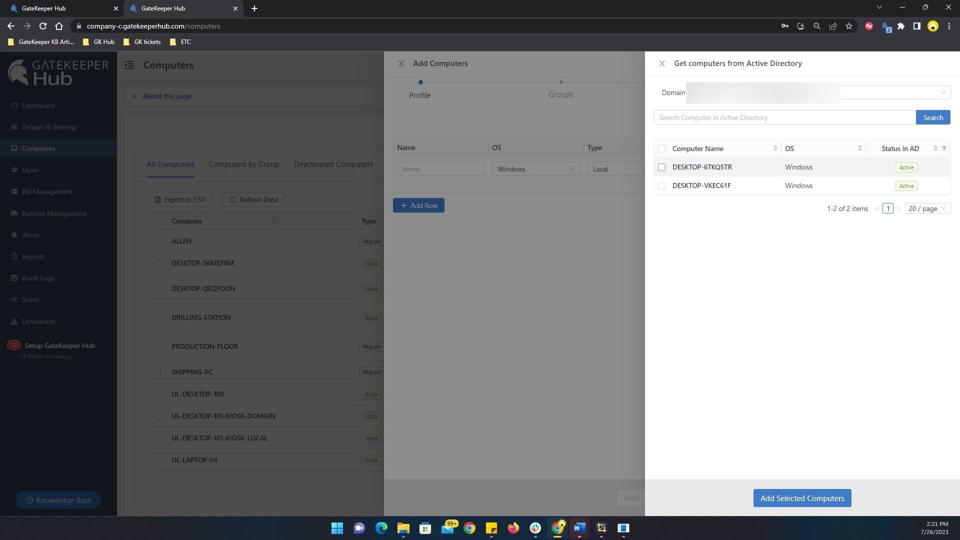 How to add Computers from AD. – GateKeeper