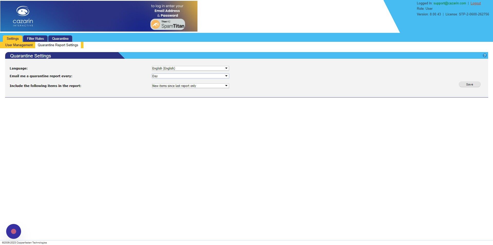 Welcome to SpamTitan! - Cazarin Interactive