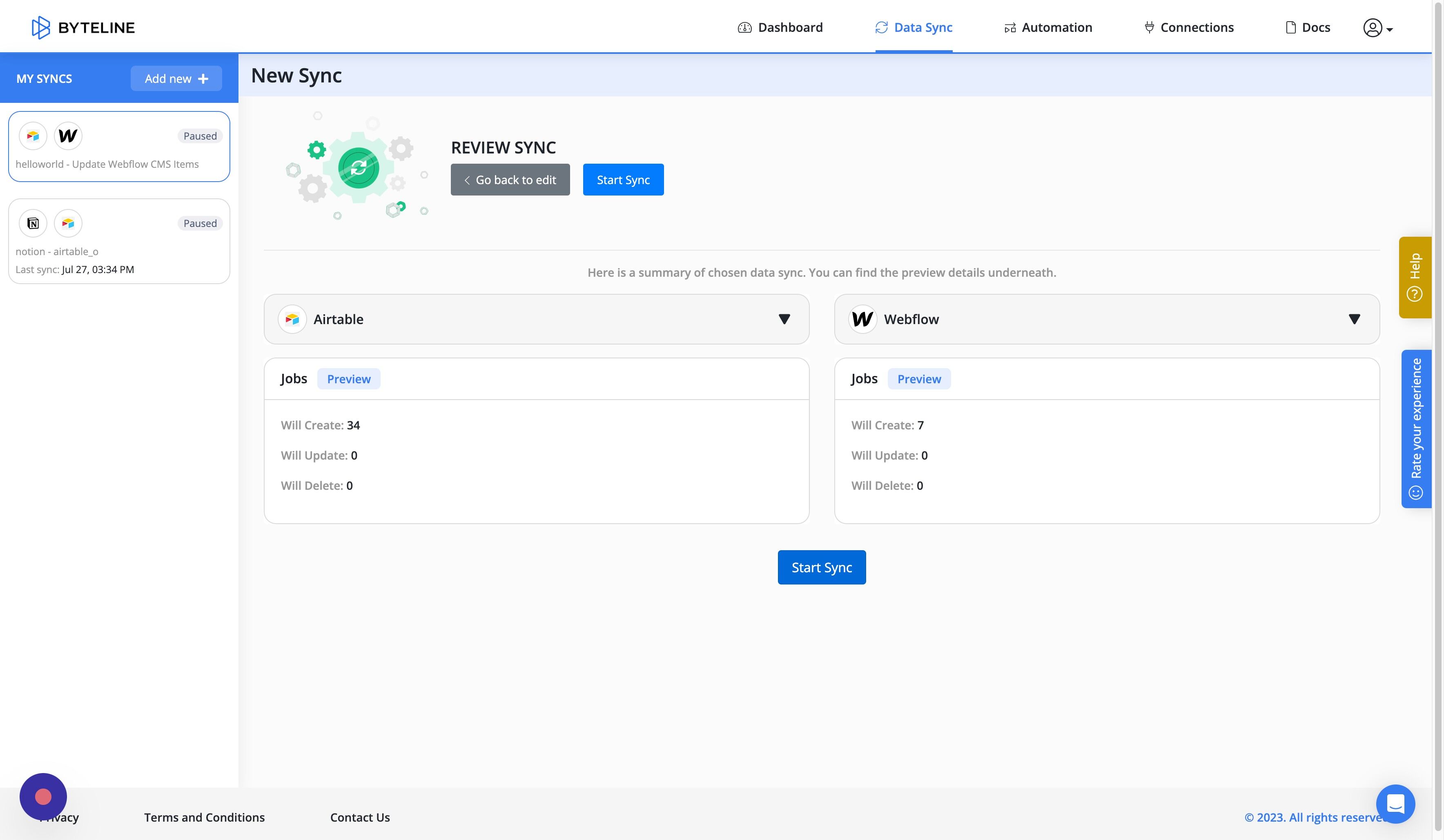 Webflow CMS Data Sync - Byteline documentation