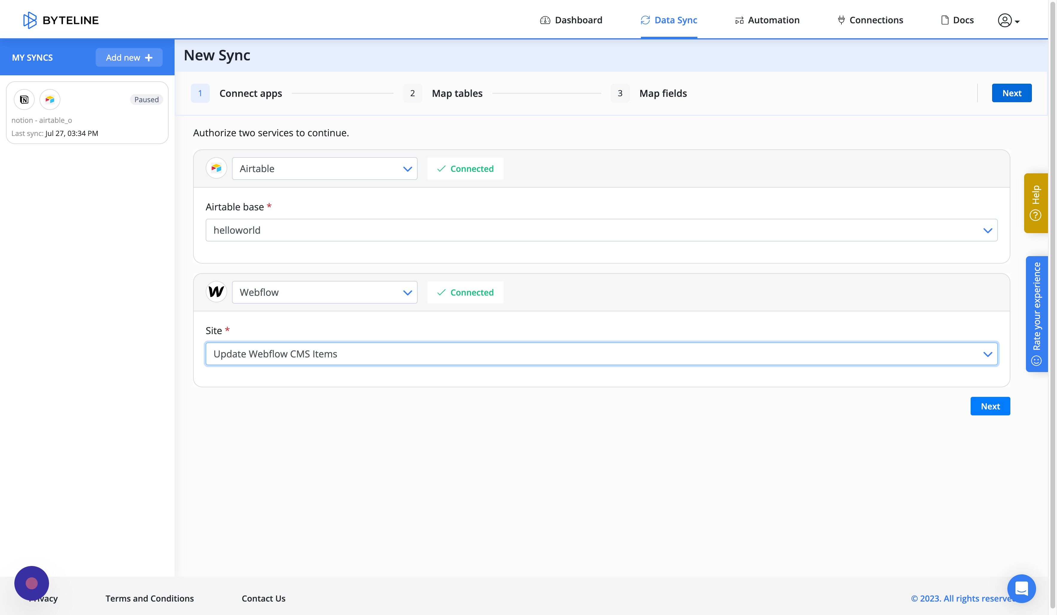 Webflow CMS Data Sync - Byteline documentation
