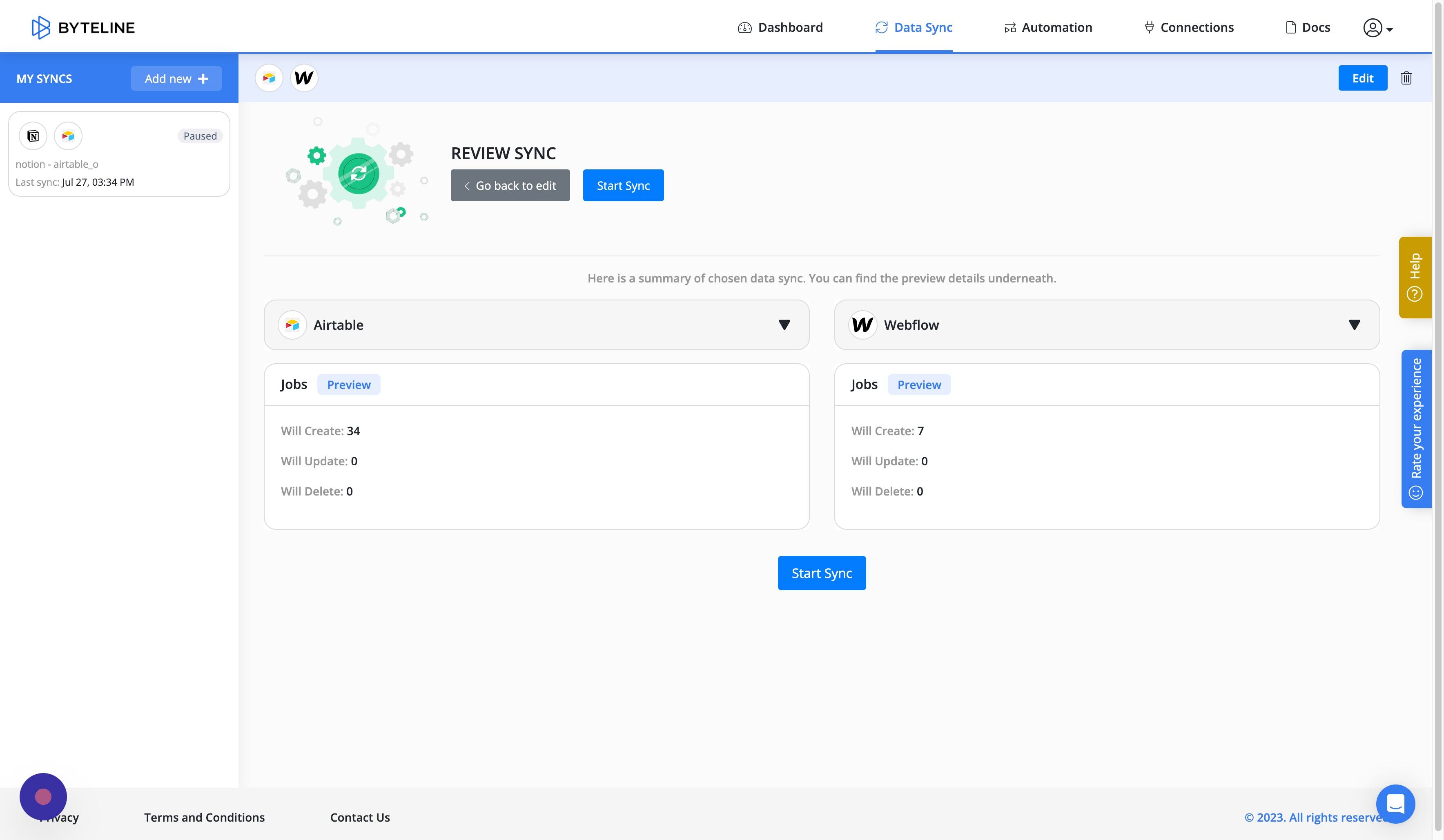 Webflow CMS Data Sync - Byteline documentation