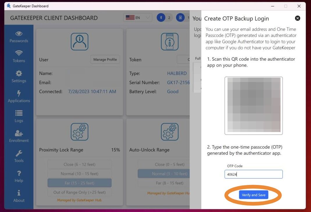 How to setup OTP and Email login through the GateKeeper Client app. – GateKeeper