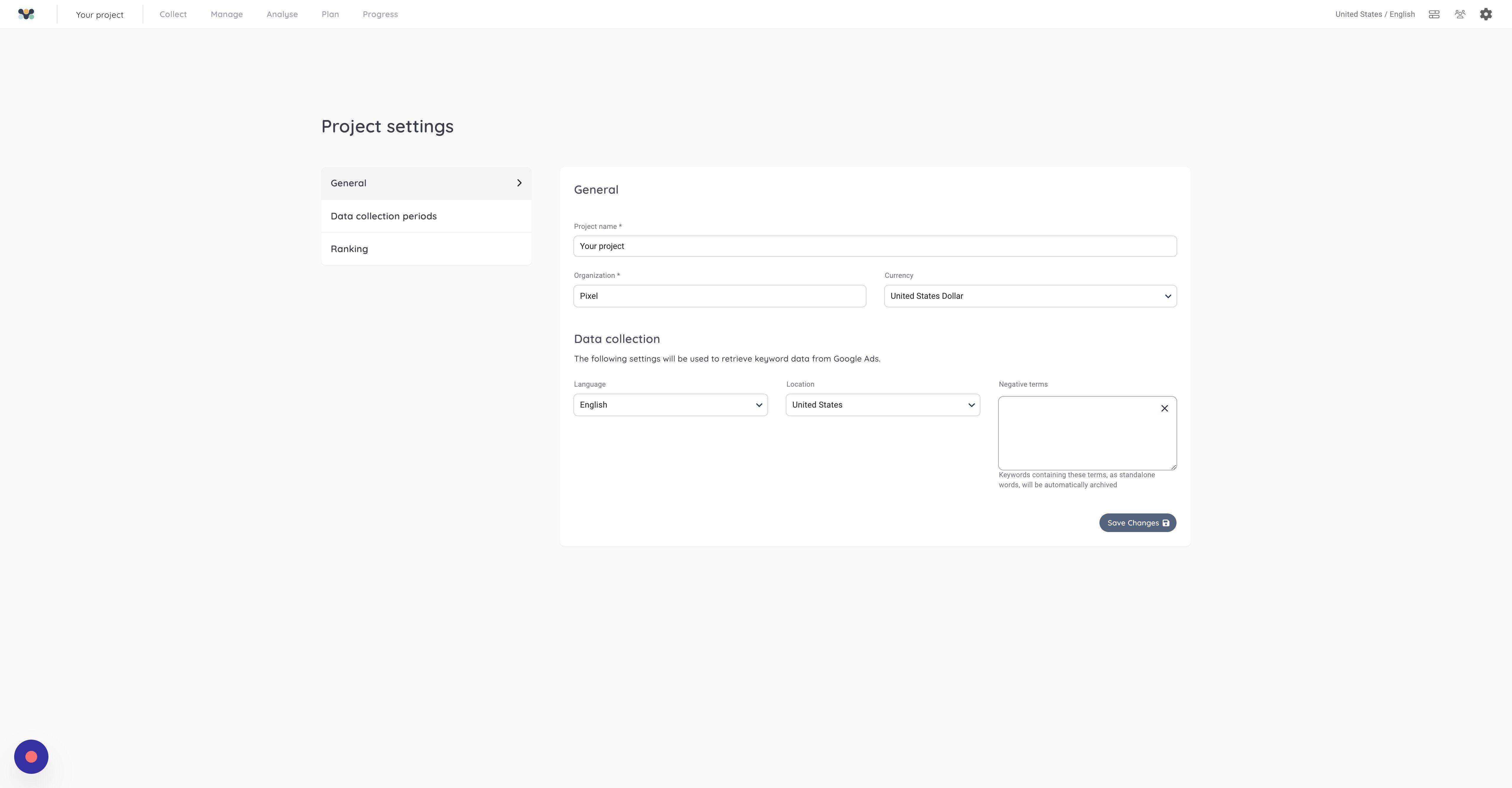 How do I add negative search terms to a project? - Voxel