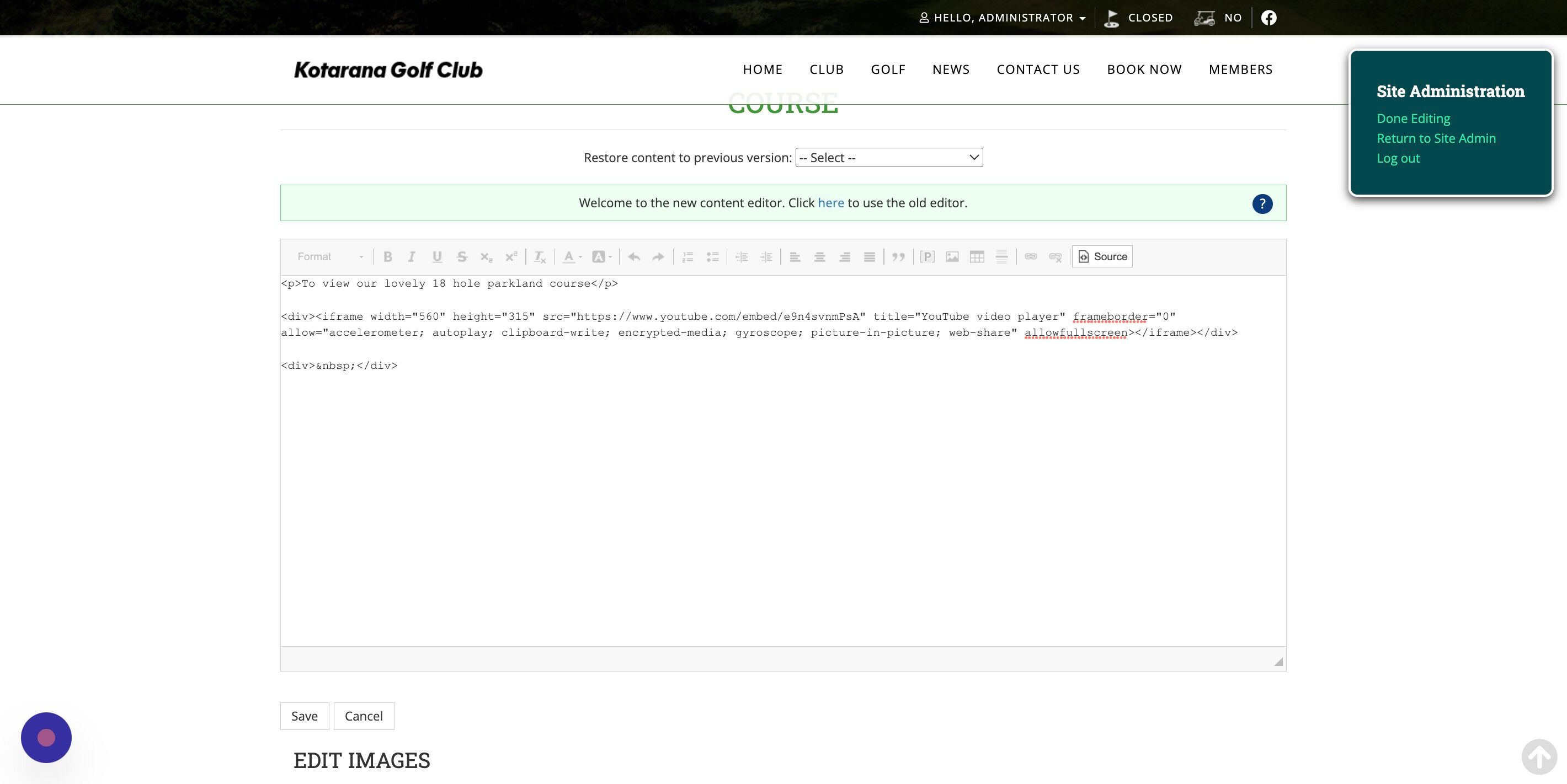 Embedding a video into your website.