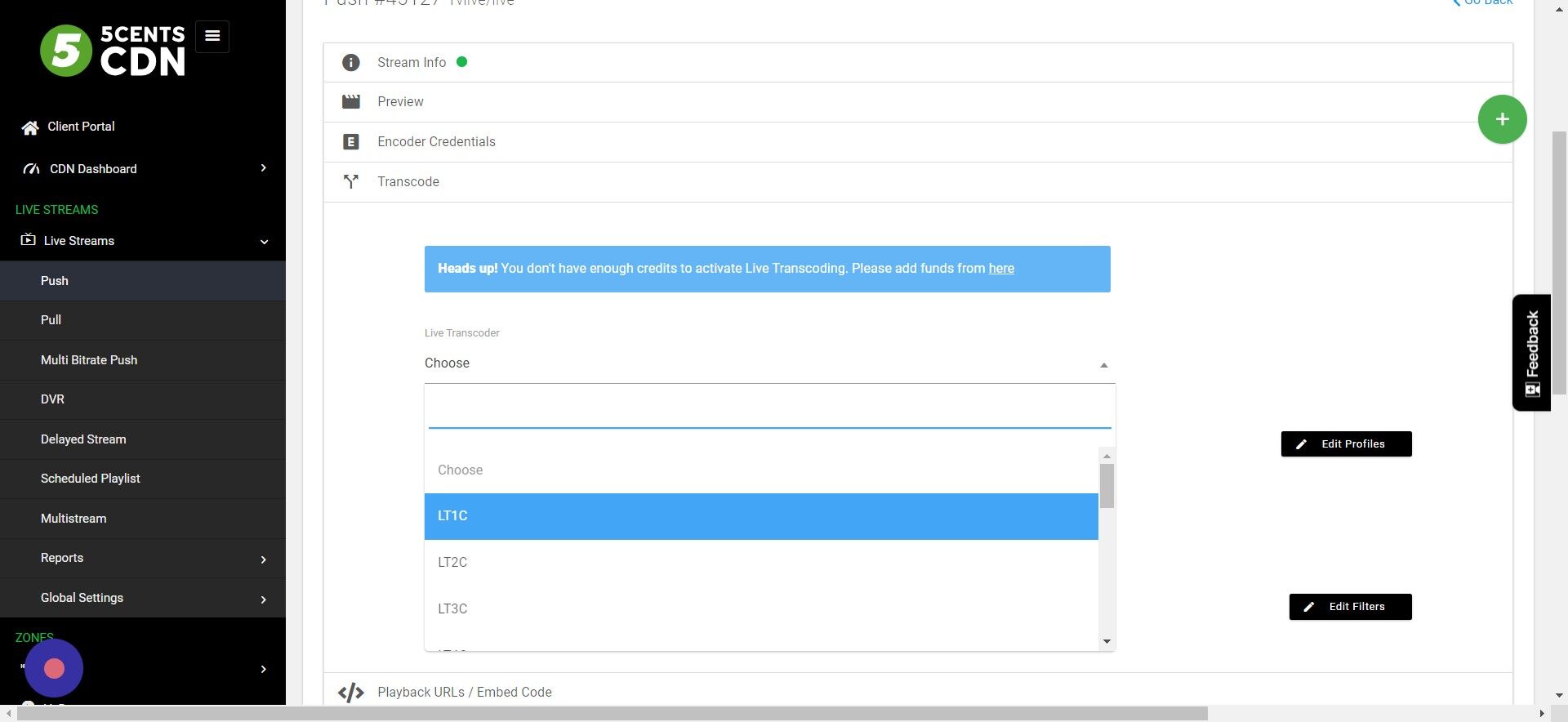 What is Live Transcoding Core? How to use it? – 5centsCDN Help Center