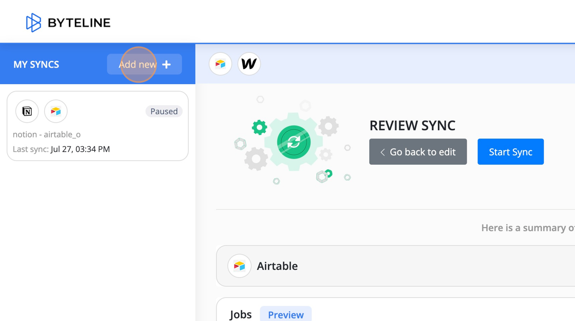 Airtable Data Sync - Byteline documentation