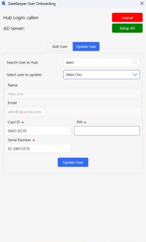 How to register the NFC/RFID card for an existing GateKeeper user ...