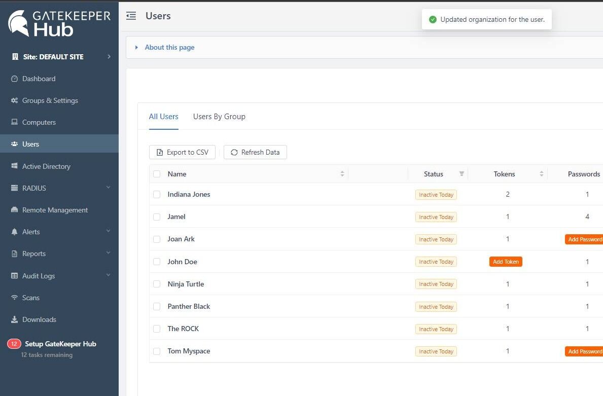 How to change the user's Site. – GateKeeper