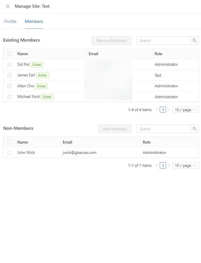 How to remove a member from the existing Site. – GateKeeper