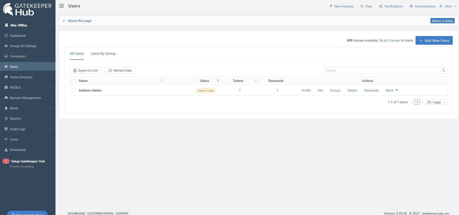How to change the user's Site. – GateKeeper
