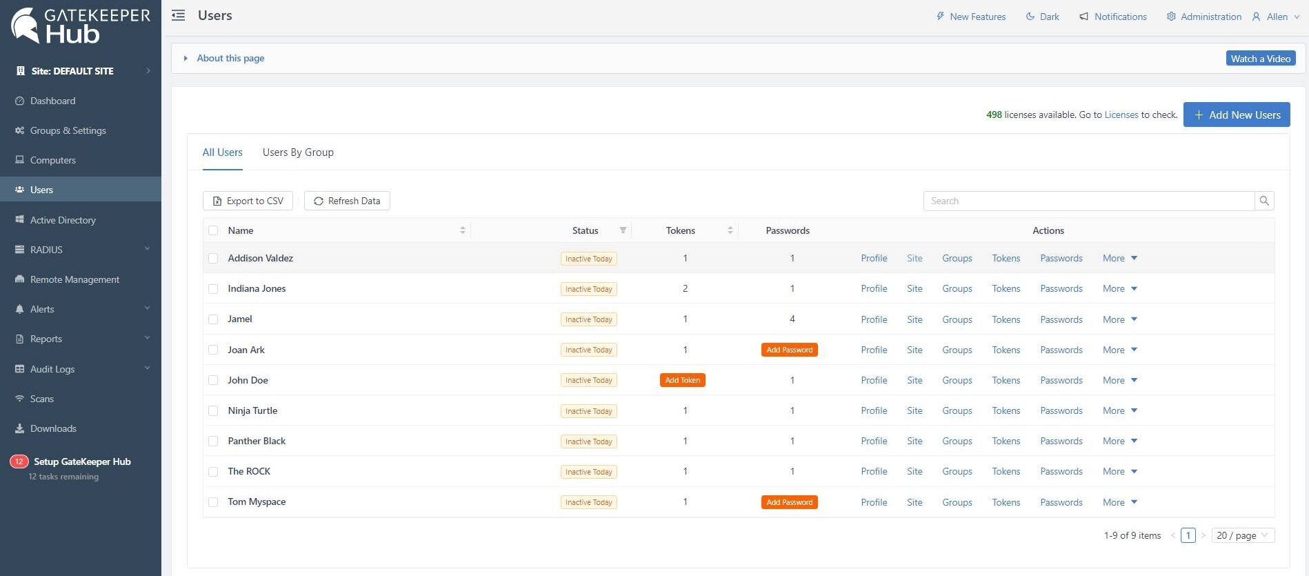 How to change the user's Site. – GateKeeper