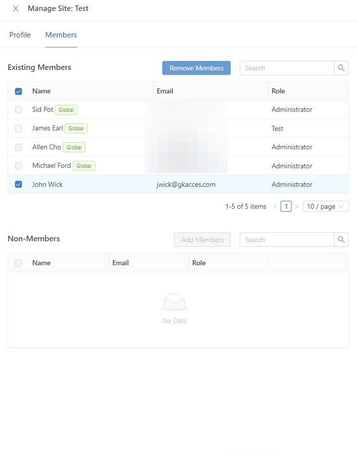 How to remove a member from the existing Site. – GateKeeper
