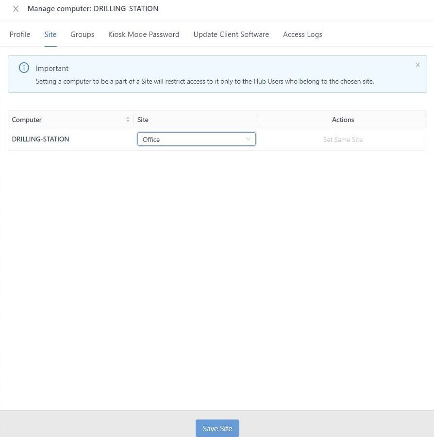 How to change the computer's Site. – GateKeeper