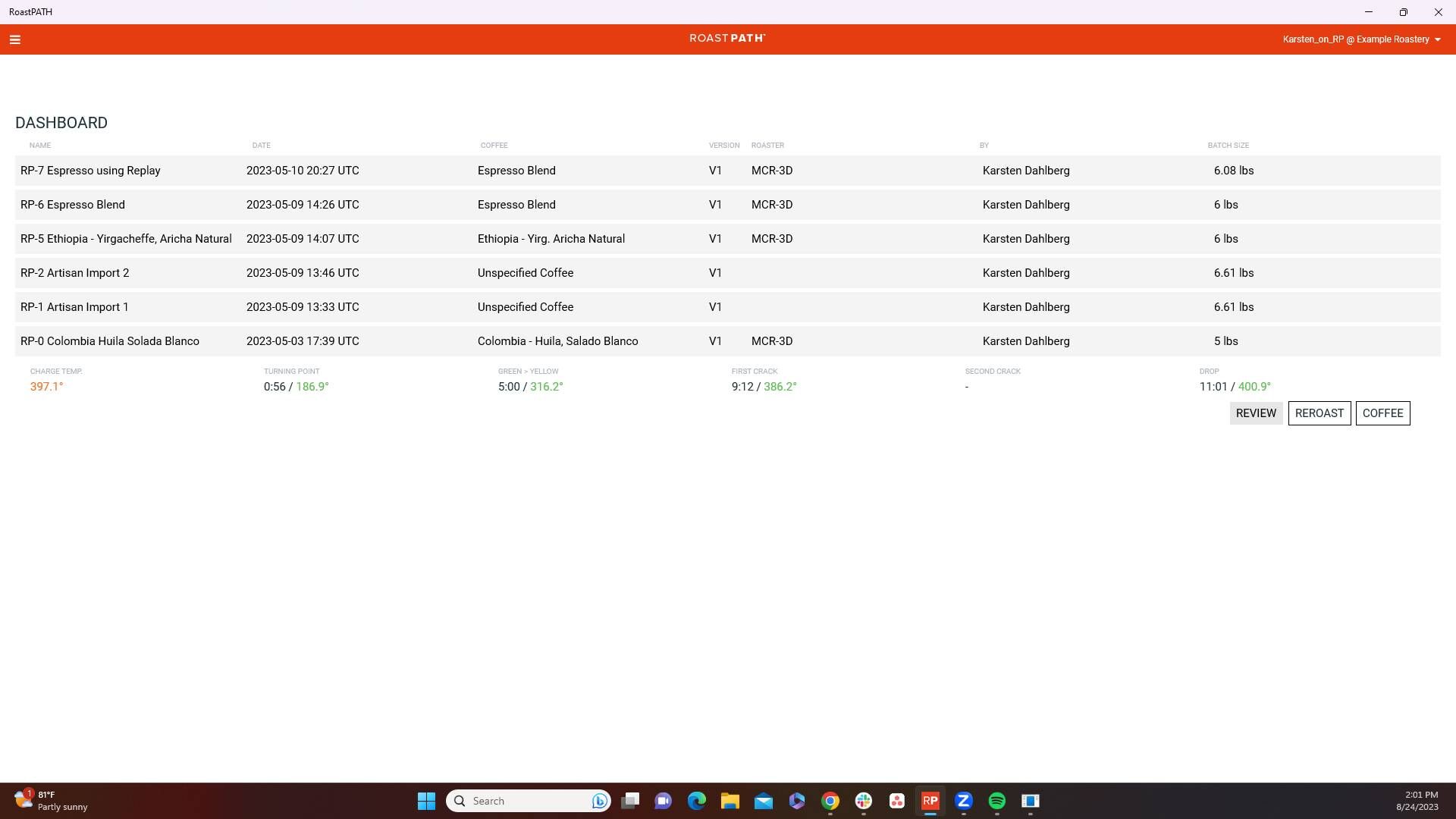 Sharing Profiles – RoastPATH