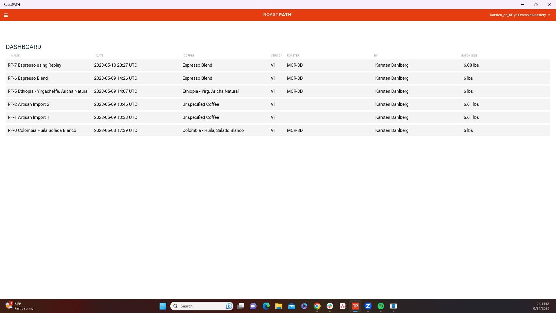 Sharing Profiles – RoastPATH