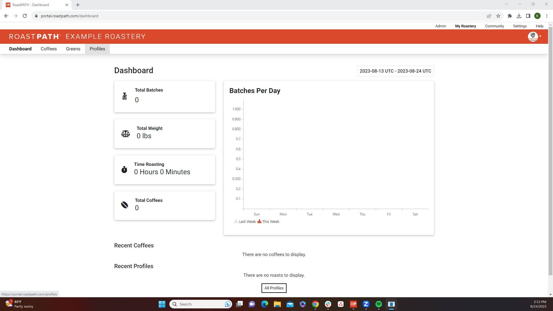 Viewing Saved Profiles – RoastPATH