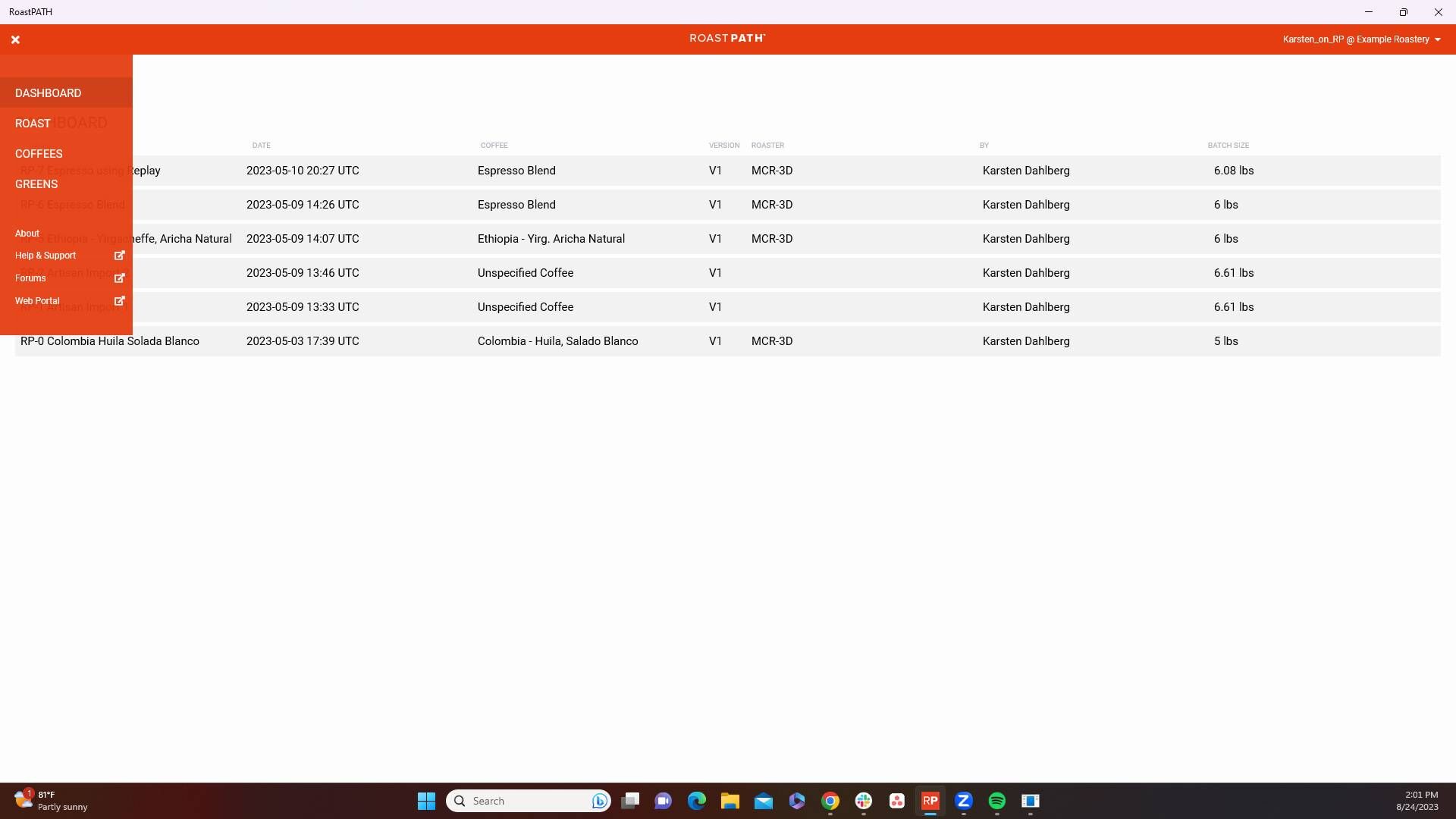 Sharing Profiles – RoastPATH