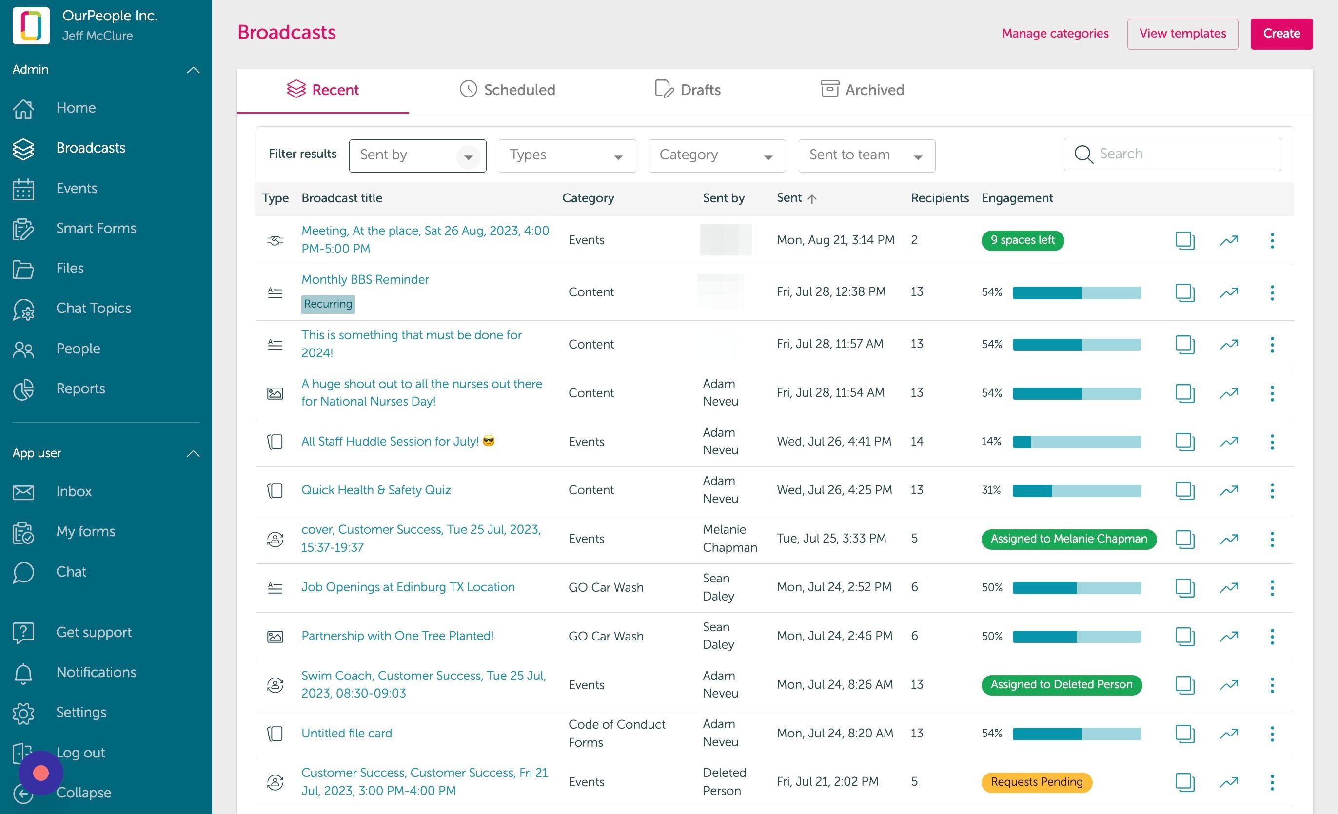 Broadcast Navigation: Filters – OurPeople