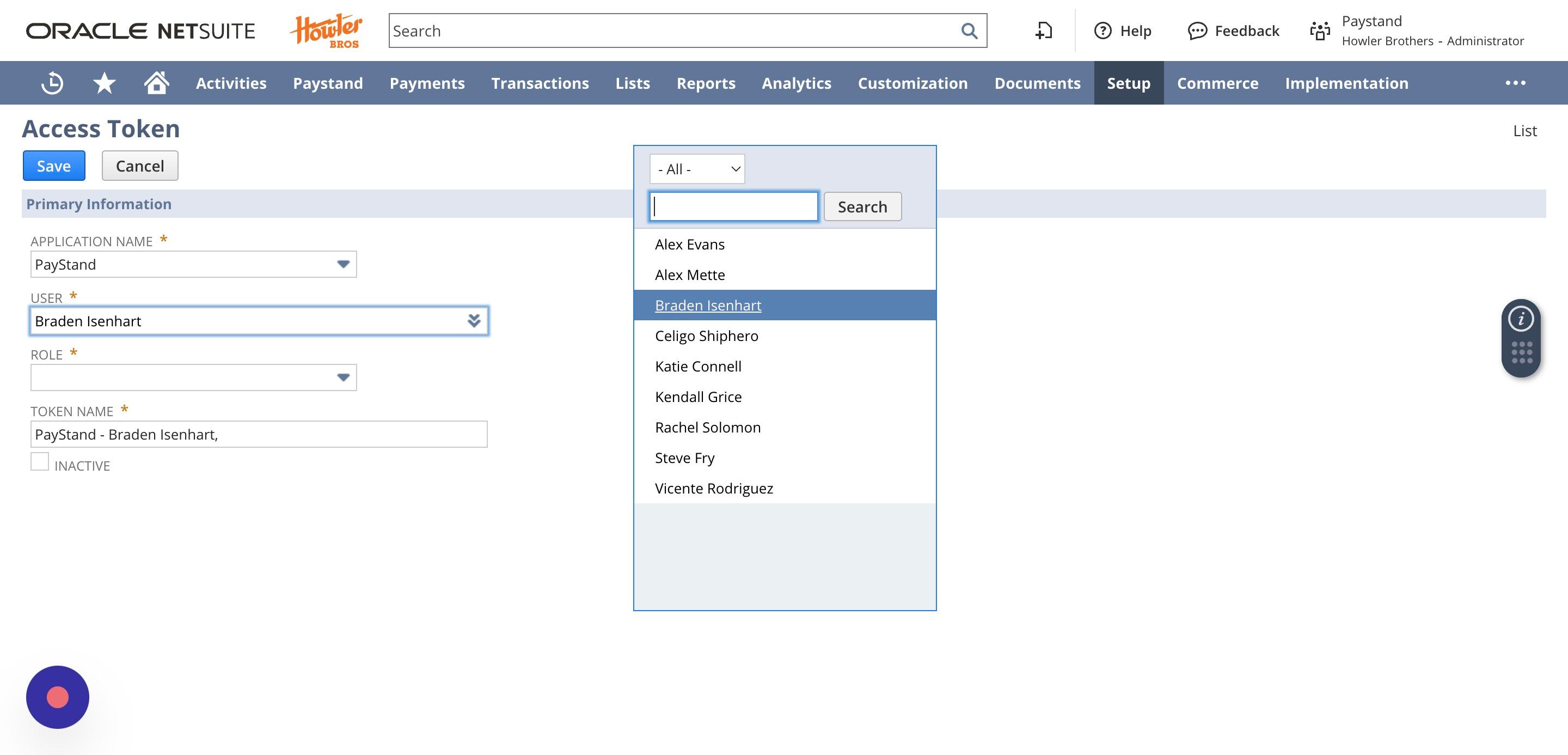 Access Token in NetSuite – Paystand Help Center