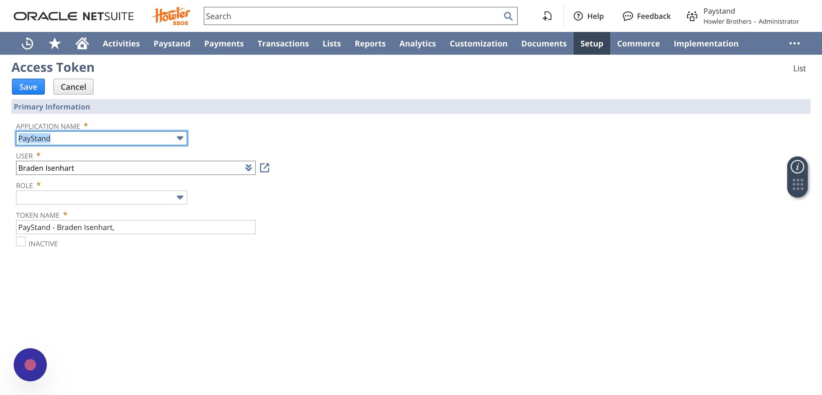 Access Token in NetSuite – Paystand Help Center