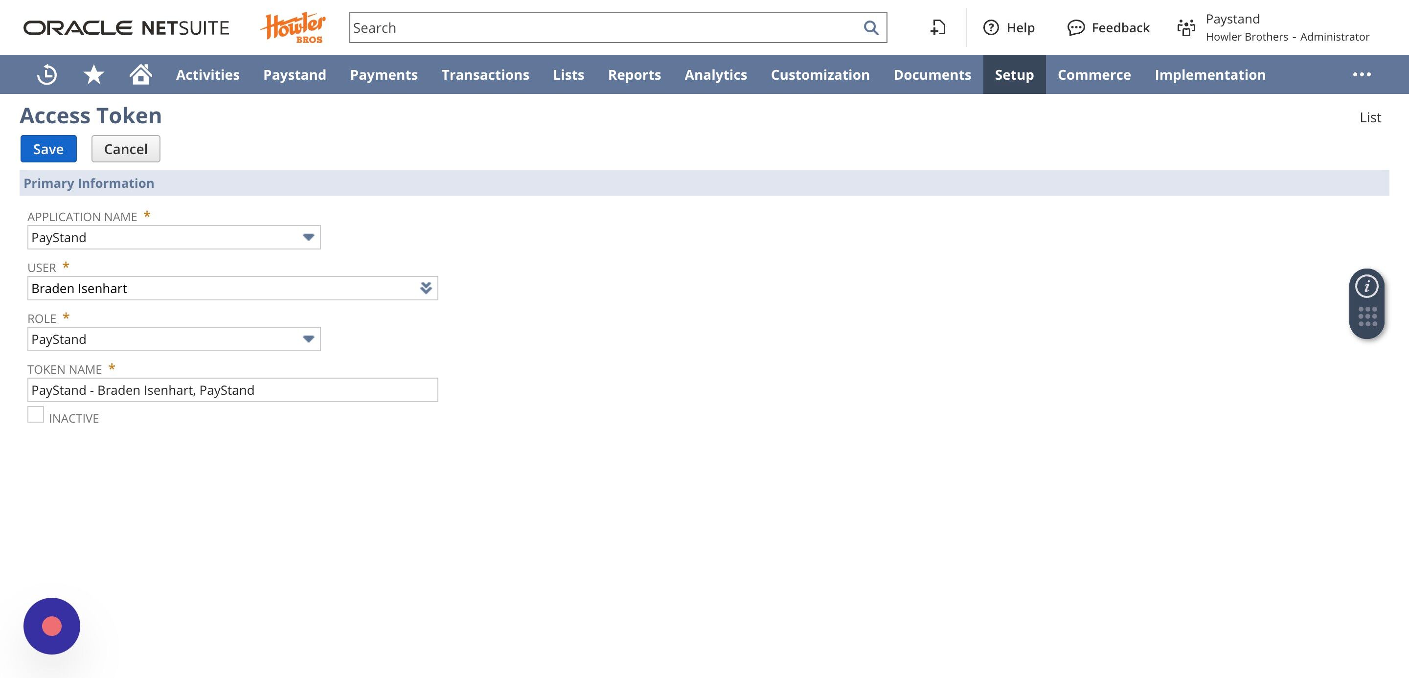 Access Token in NetSuite – Paystand Help Center