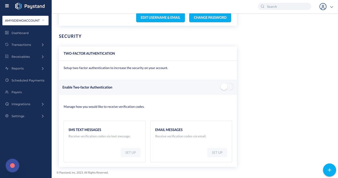 Setting Up 2FA – Paystand Help Center