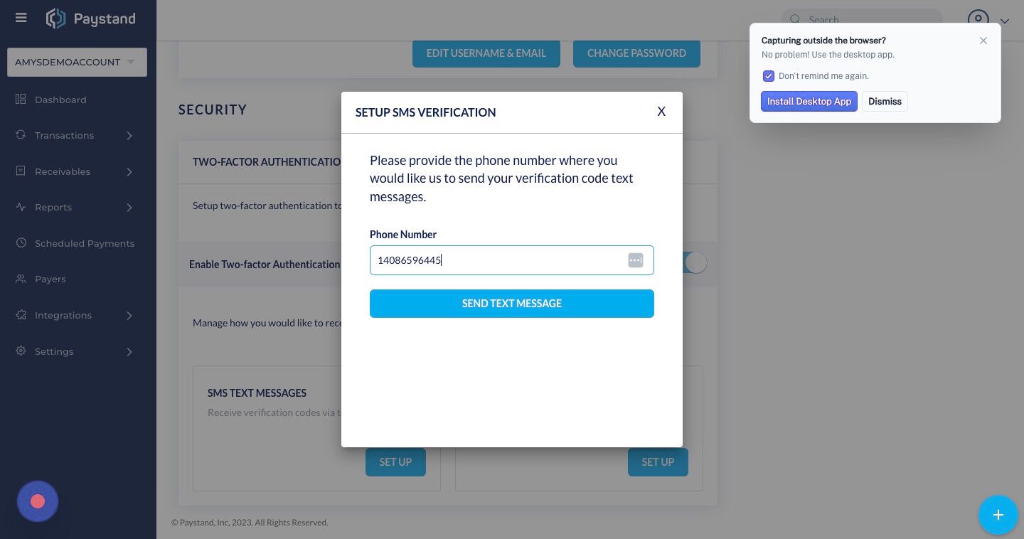 Setting Up 2FA – Paystand Help Center