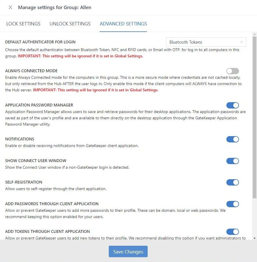 How to turn on the Application Password Manager. – GateKeeper