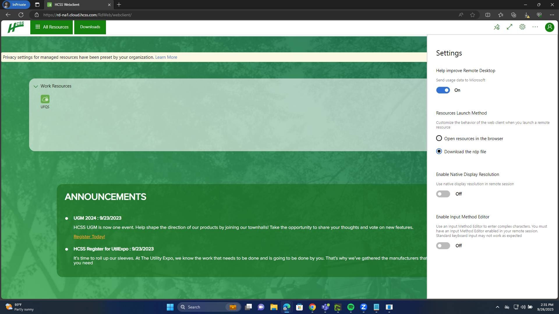 How to Install the HCSS Cloud RDP Client on Windows OS