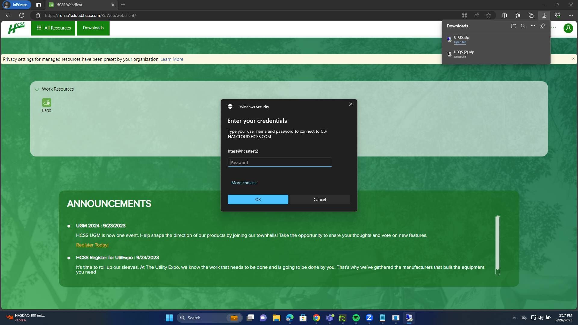 How to Install the HCSS Cloud RDP Client on Windows OS