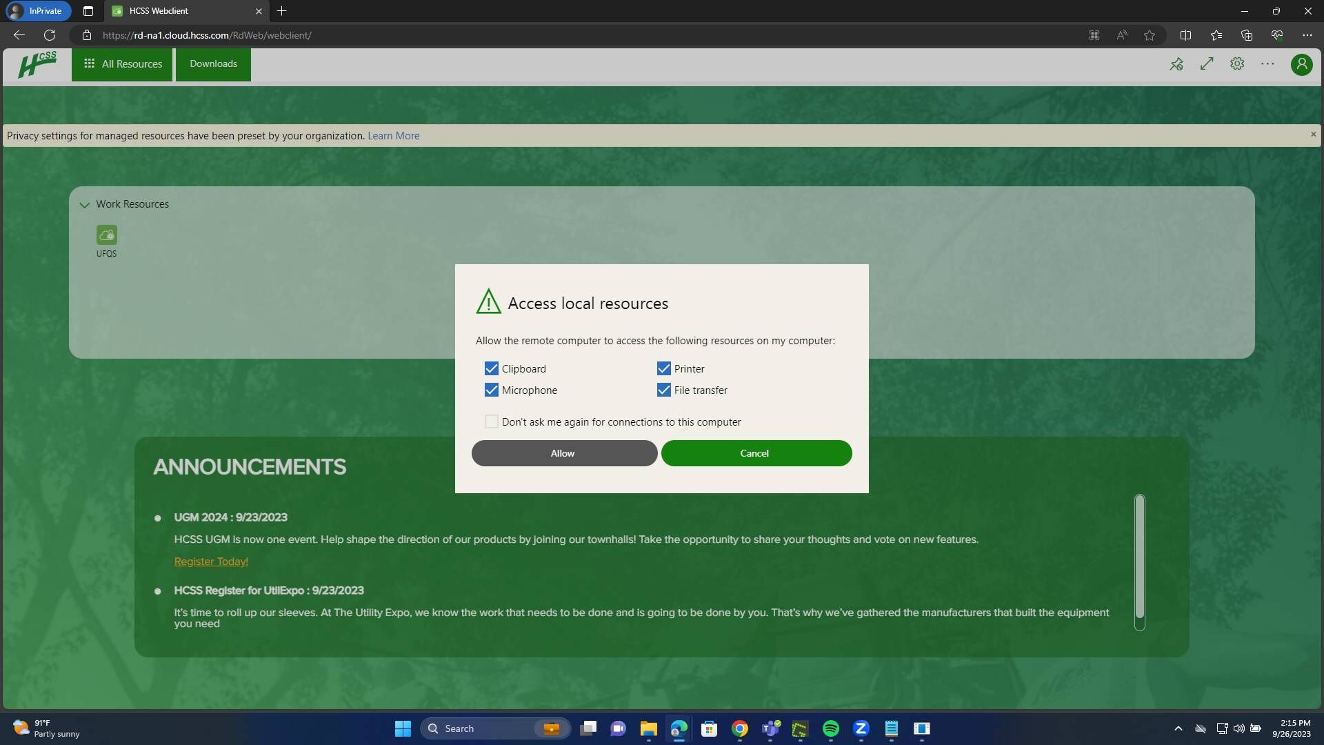 How to Access HCSS Cloud via Web Browser