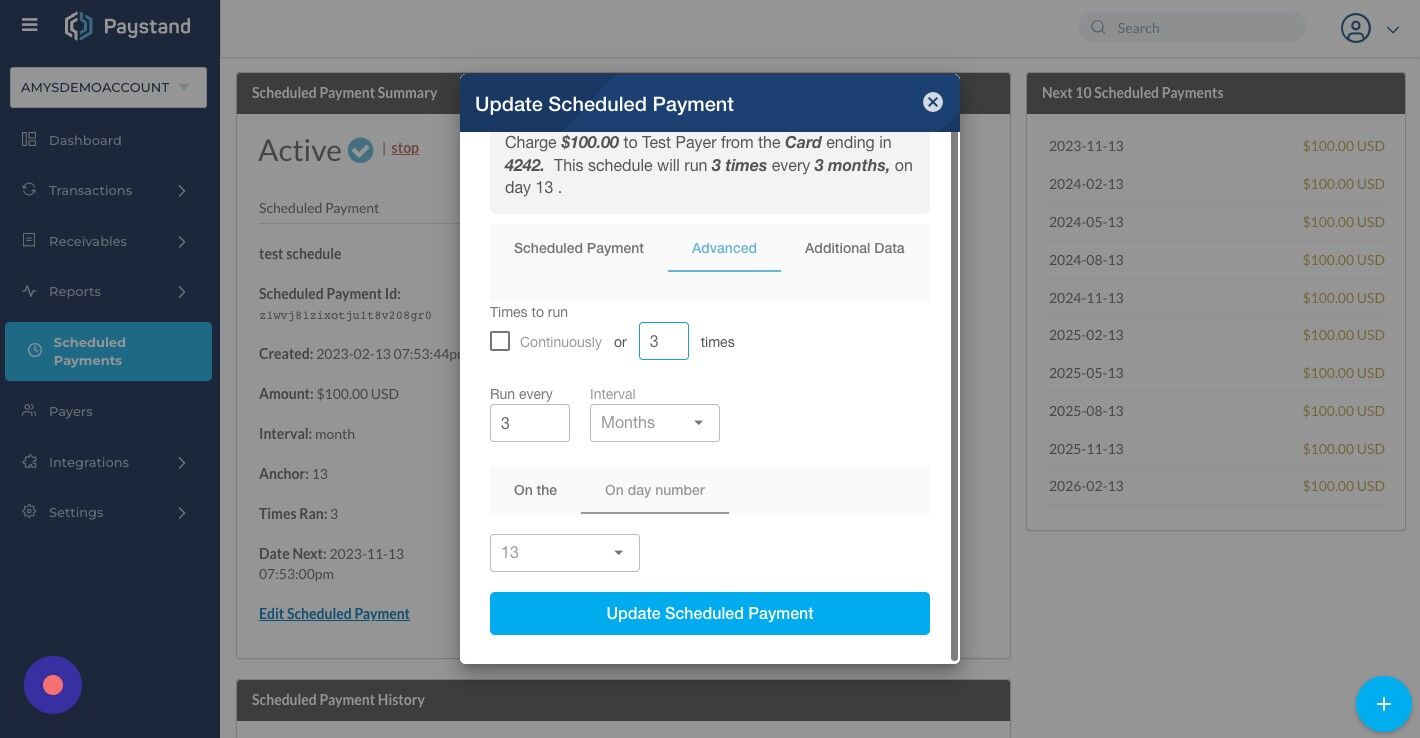How to edit a Schedule Payment – Paystand Help Center