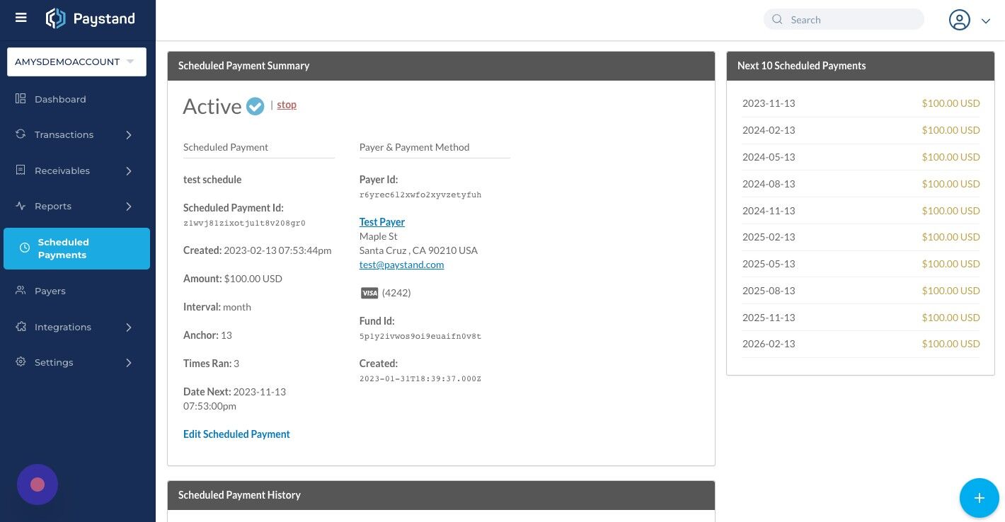 How to edit a Schedule Payment – Paystand Help Center