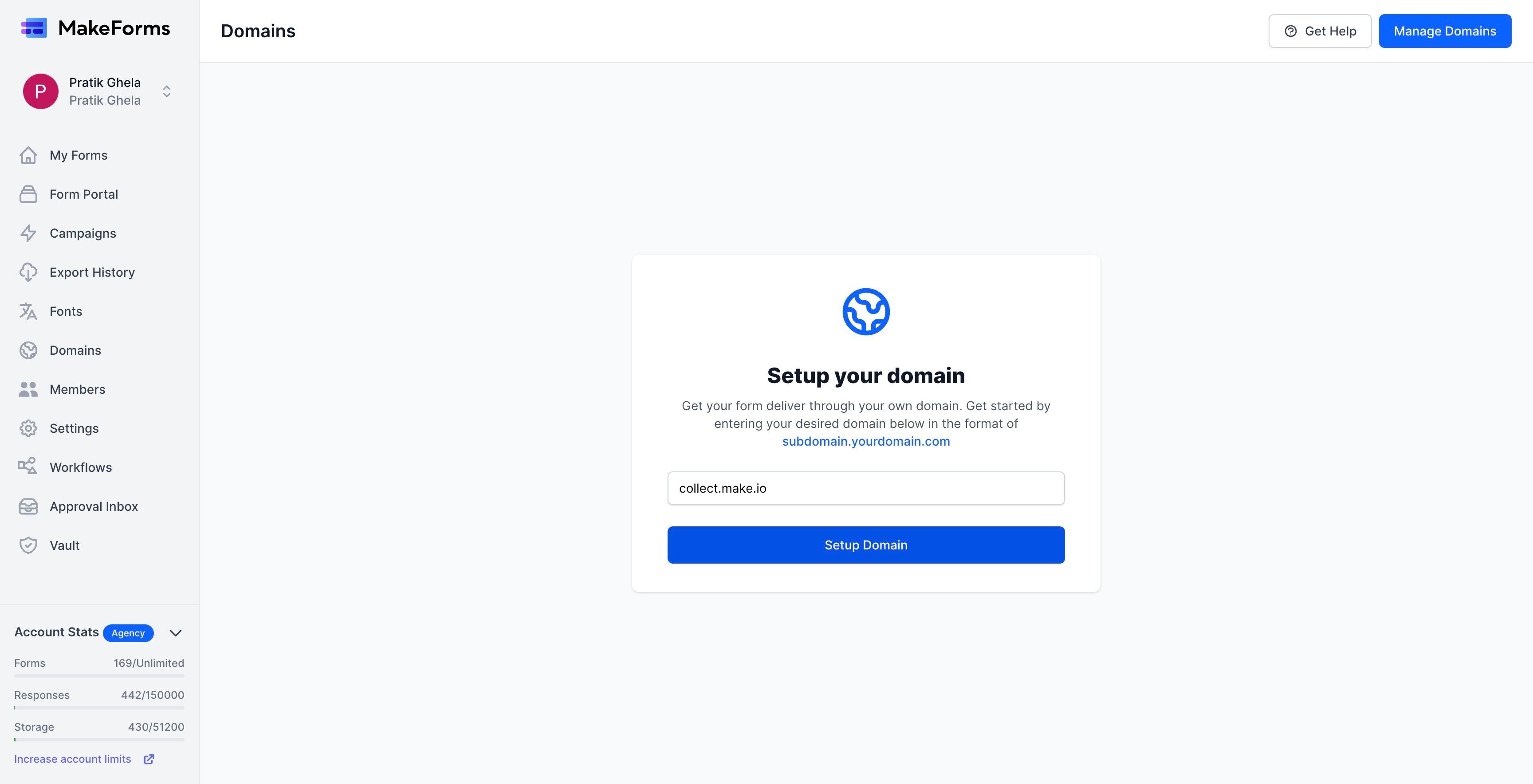 How to setup custom domains - MakeForms