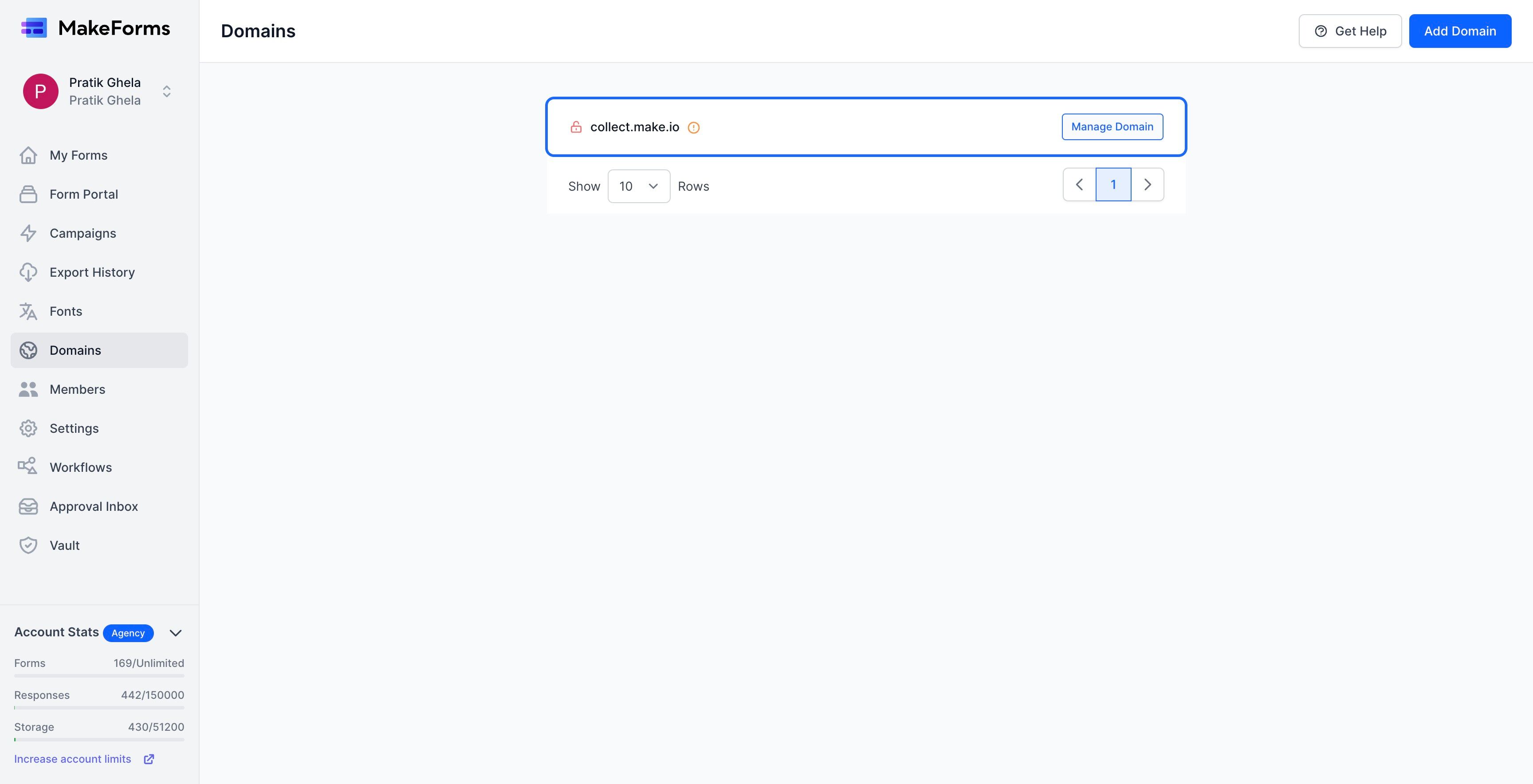 How to setup custom domains - MakeForms