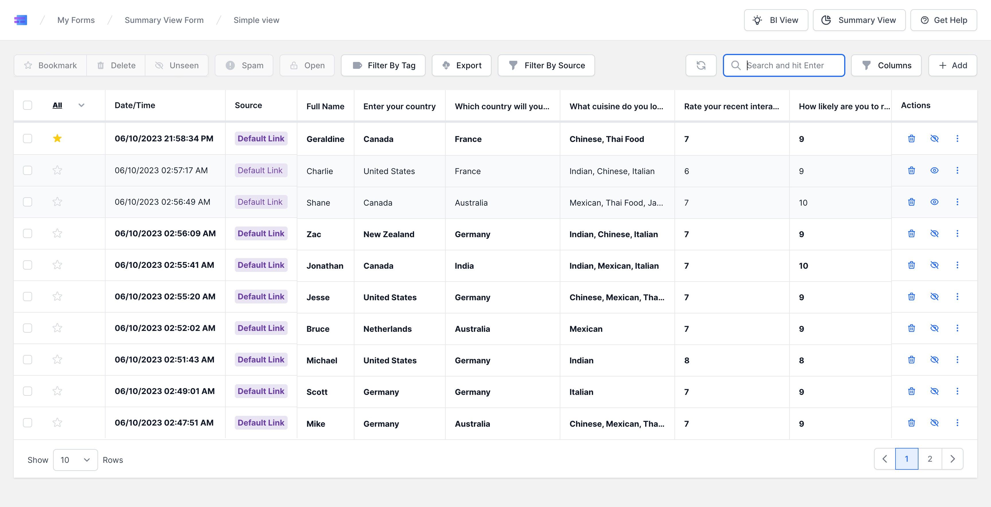 Understanding the MakeForms Inbox View - MakeForms