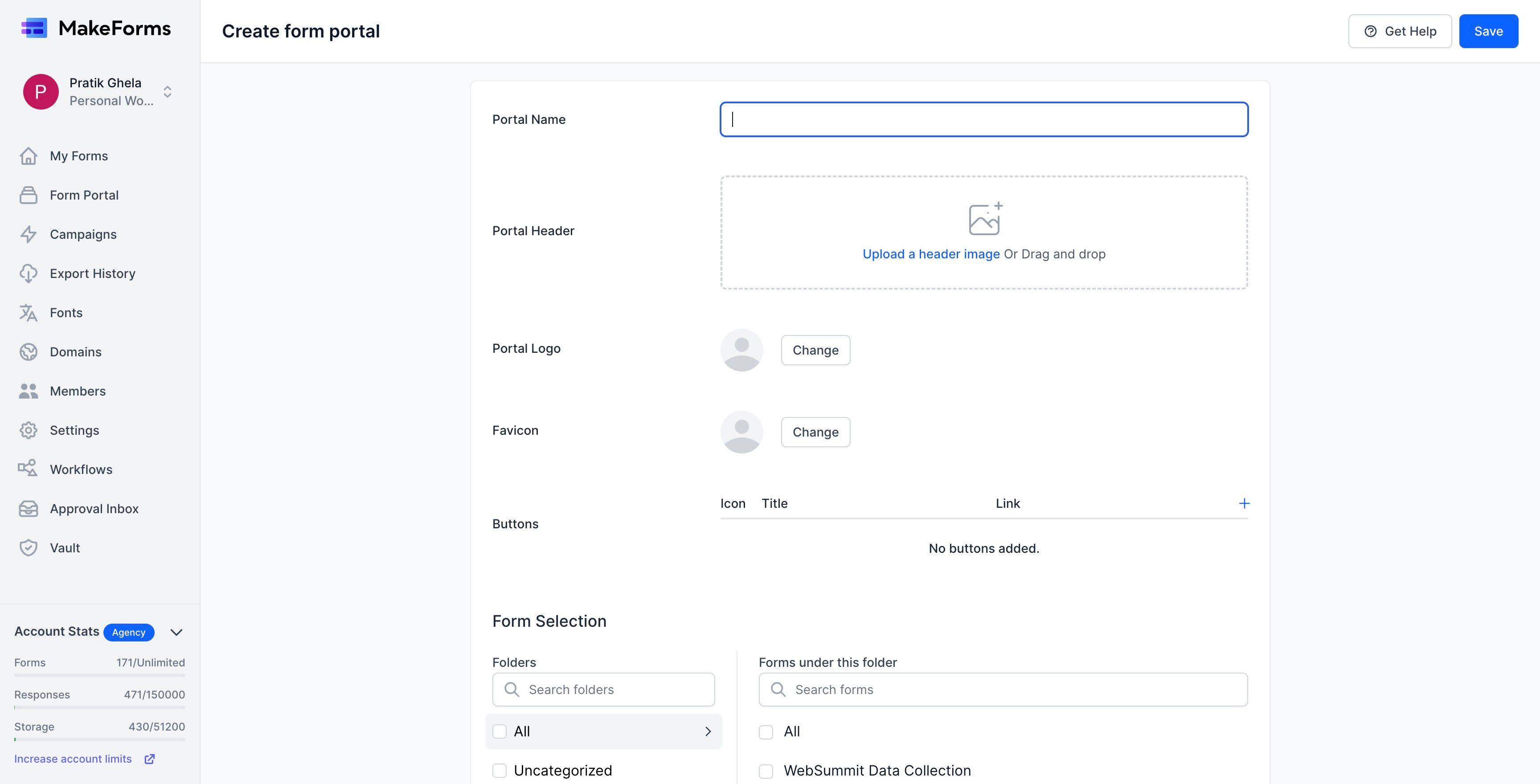 Setting Up And Managing Form Portals - MakeForms