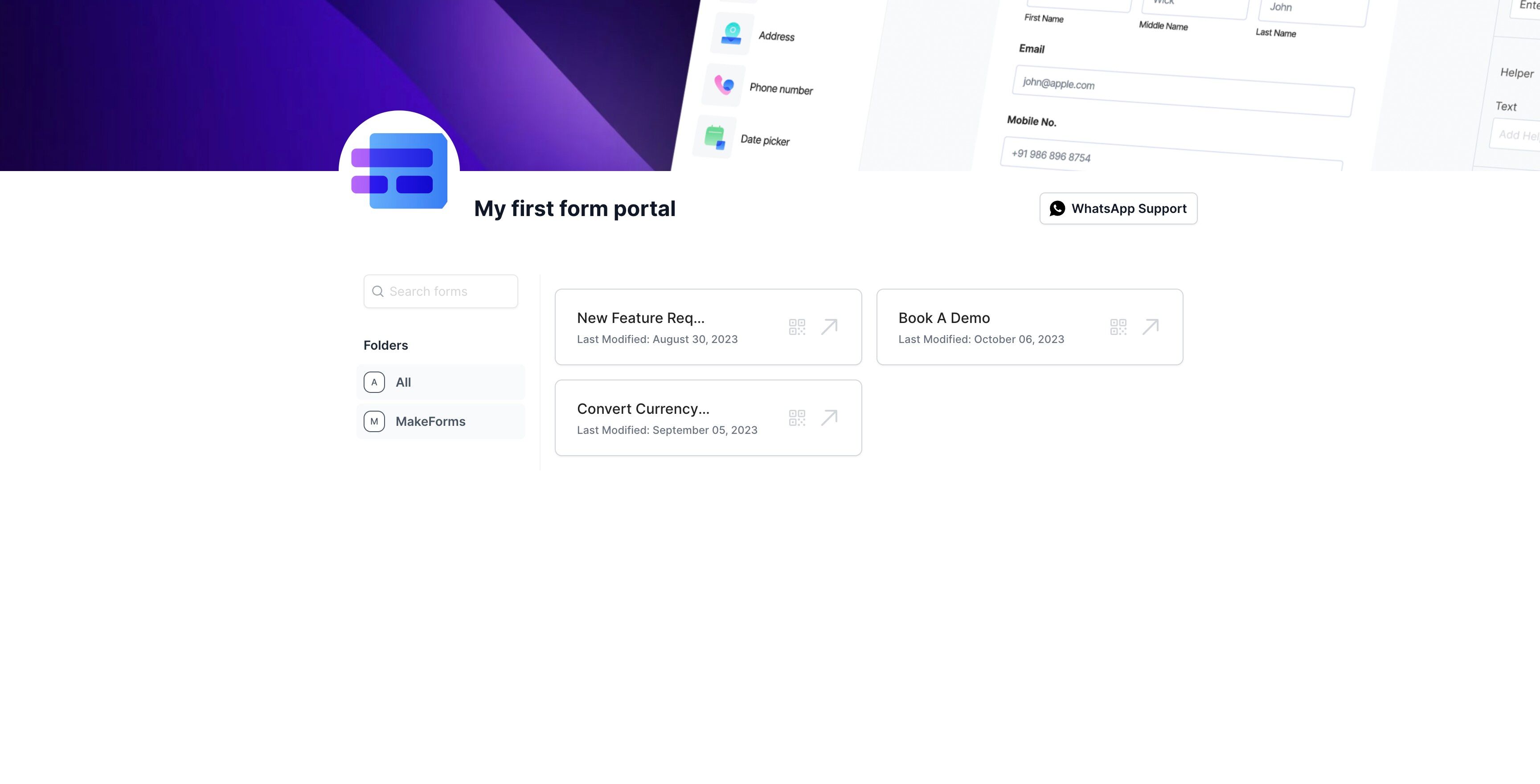 Setting Up And Managing Form Portals - MakeForms