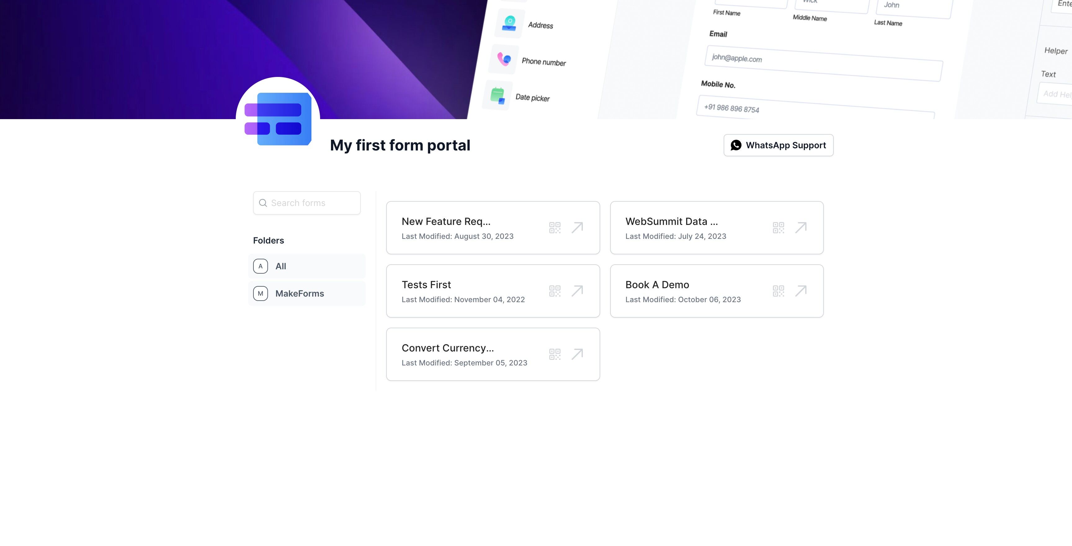 Setting Up And Managing Form Portals - MakeForms