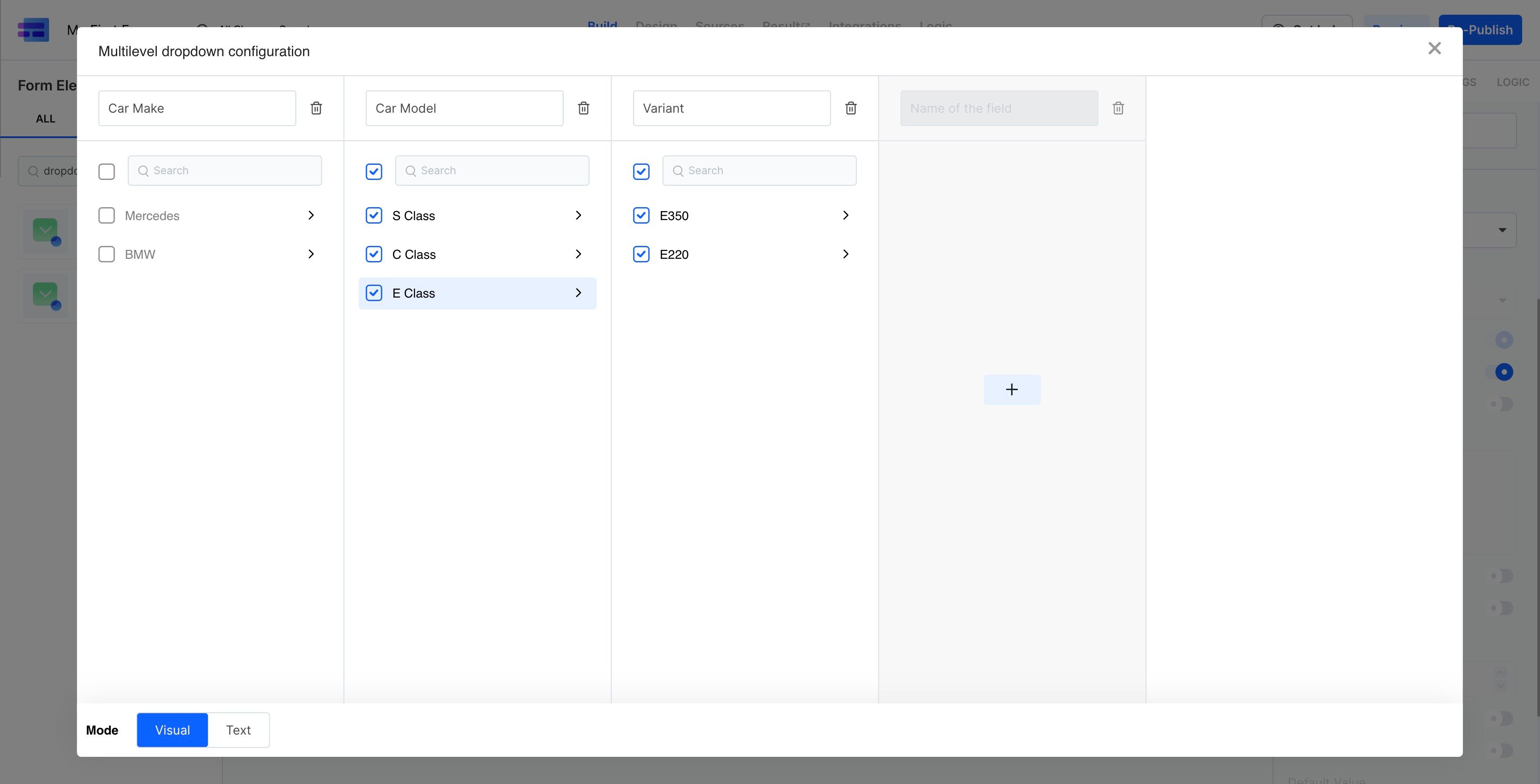 How to set up multi level linked drop-downs - MakeForms