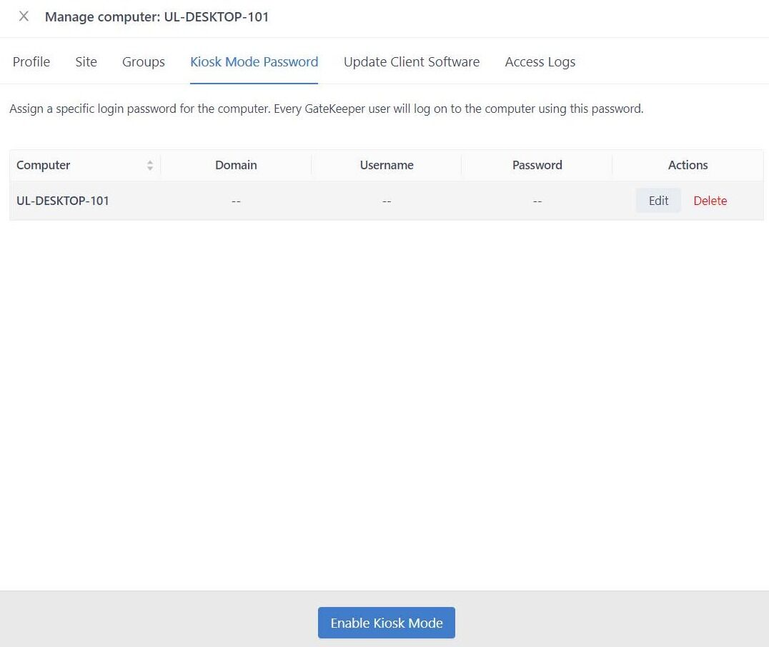 Kiosk Mode for GateKeeper. – GateKeeper