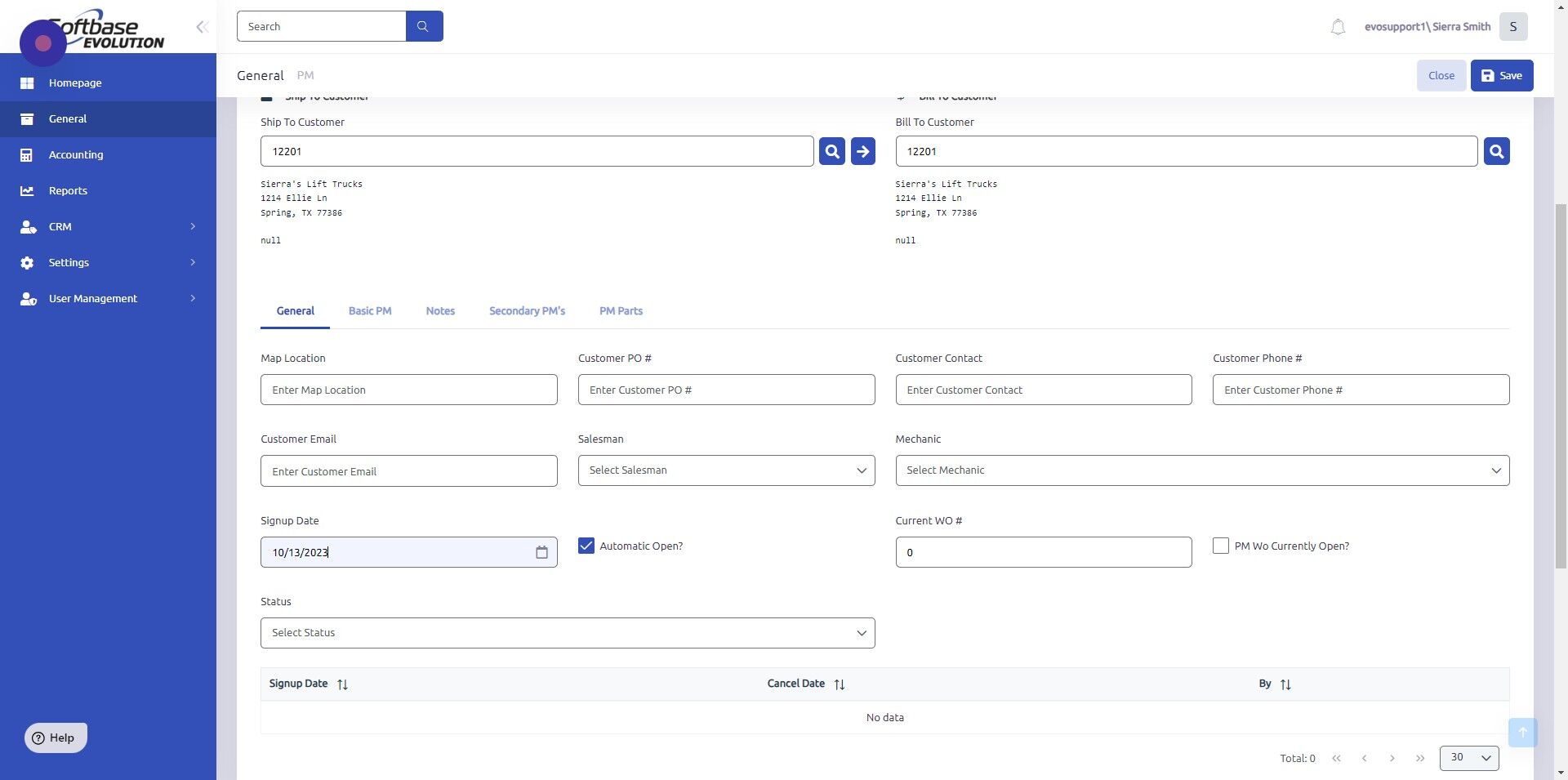 How to Create a PM Record