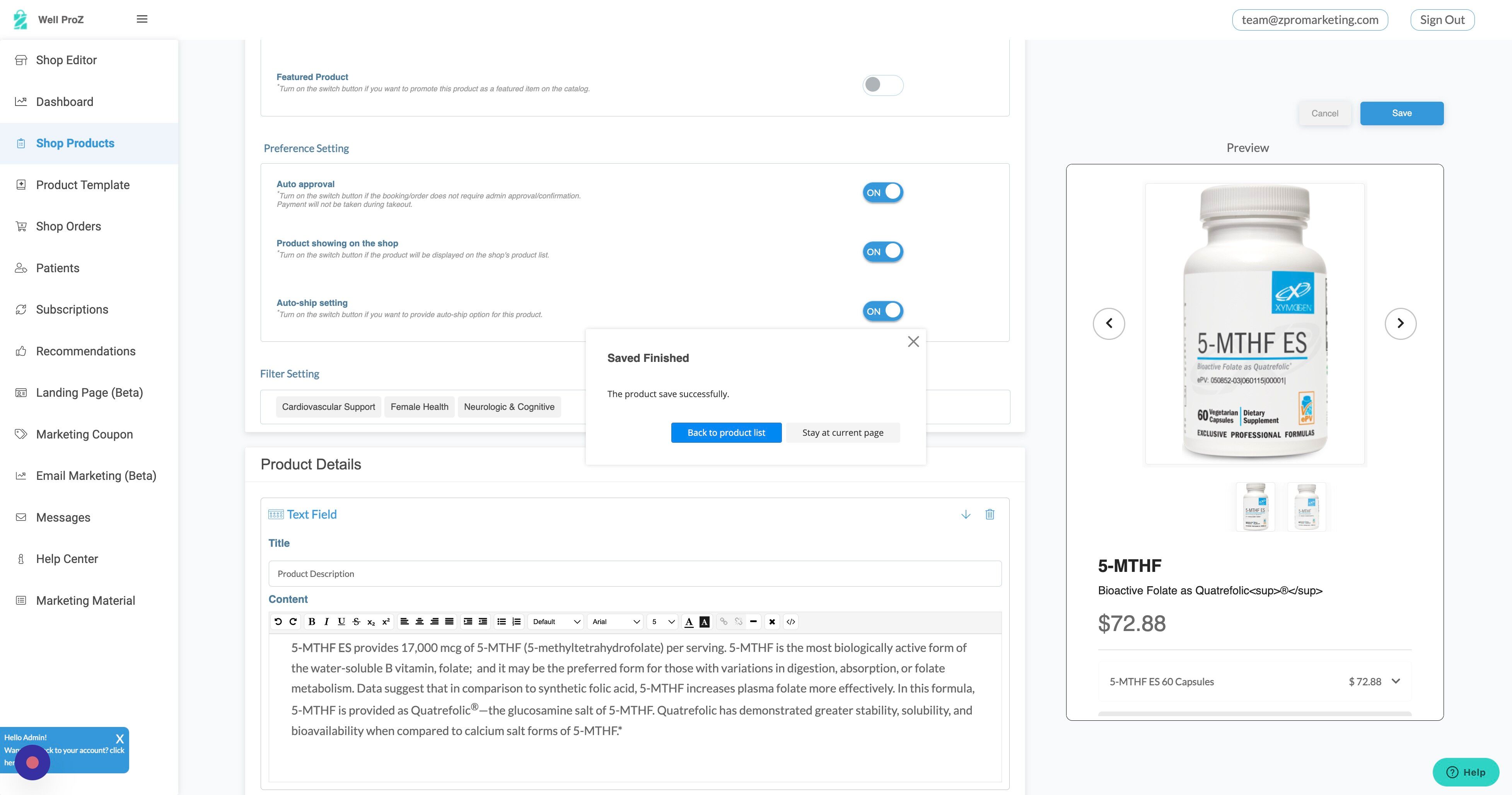 How Offer Up Auto-Ship Subscription on a Product – Well Proz
