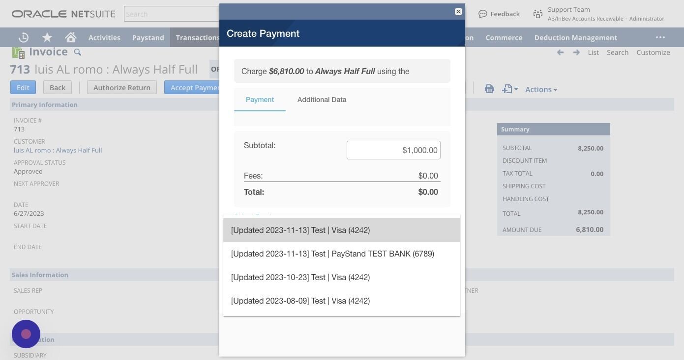 Making Partial Payments for Invoices using the Virtual Terminal ...